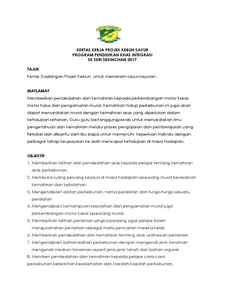 Projek Kebun Sayur | PDF