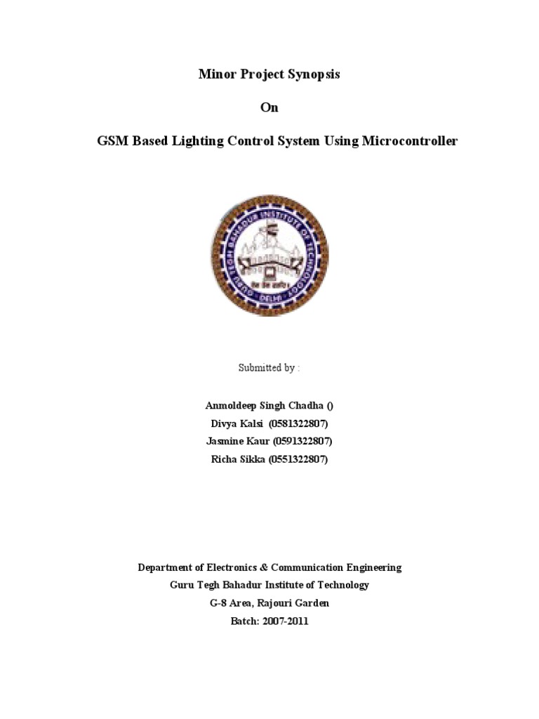 Minor Project Synopsis | Download Free PDF | Mobile Phones | Gsm