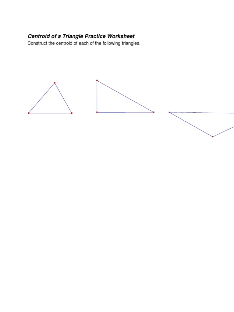 Triangle Centroid Practice Worksheet | PDF | Teaching Methods & Materials