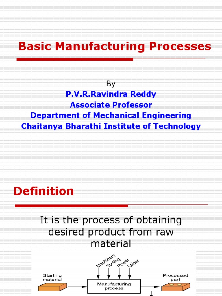 Basic Manufacturing Processes | PDF | Machining | Casting (Metalworking)