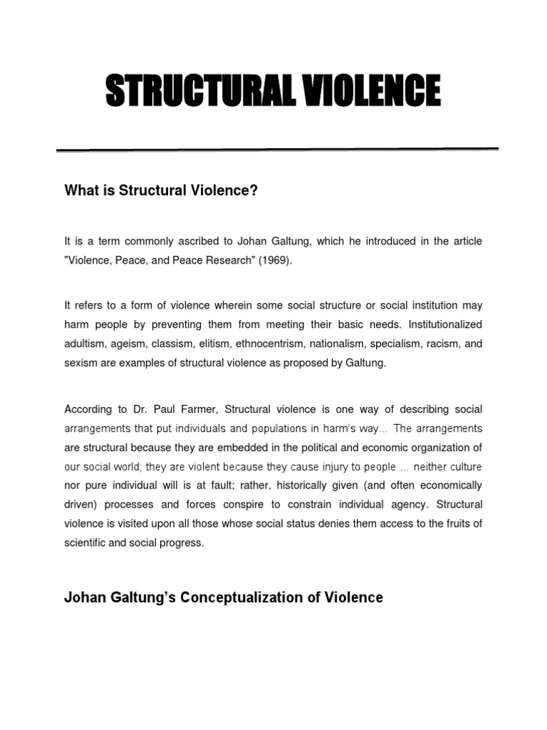 Structural Violence | PDF | Sexism | Nationalism