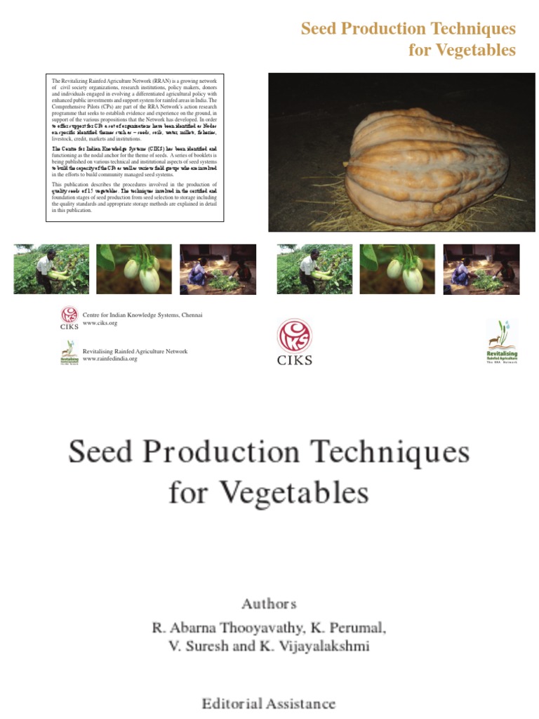 Seed Production Techniques For Vegetables PDF | PDF | Sowing | Eggplant