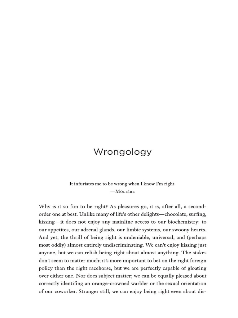 Extract: Being Wrong by Kathryn Schulz | PDF | Truth | Epistemology