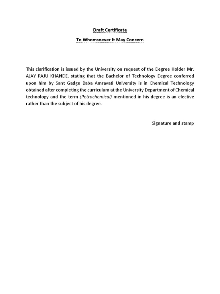 Draft Certificate | PDF | Career And Technical Education | Vocational ...