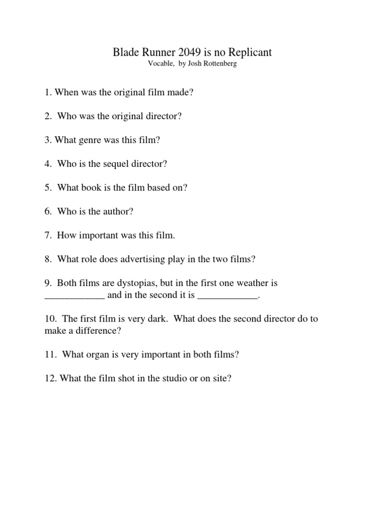 New Blade Runner | PDF