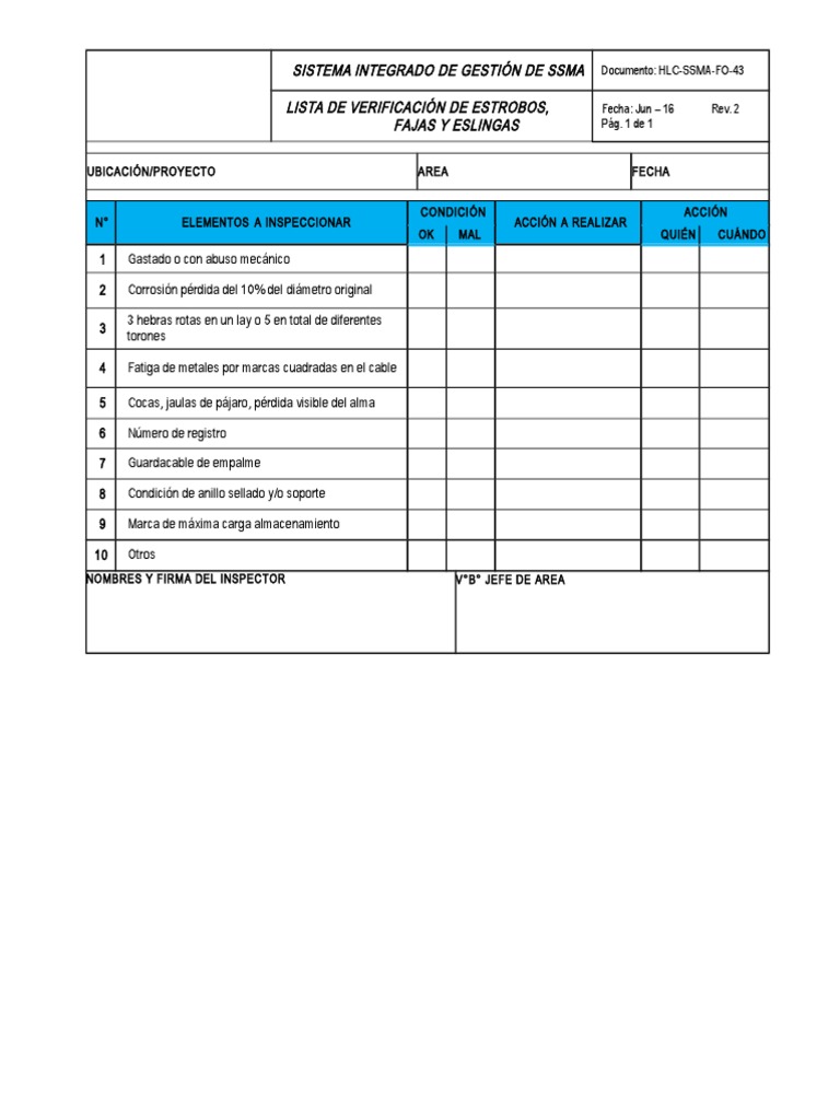 a1 Check List de Estrobos, Fajas y Eslingas
