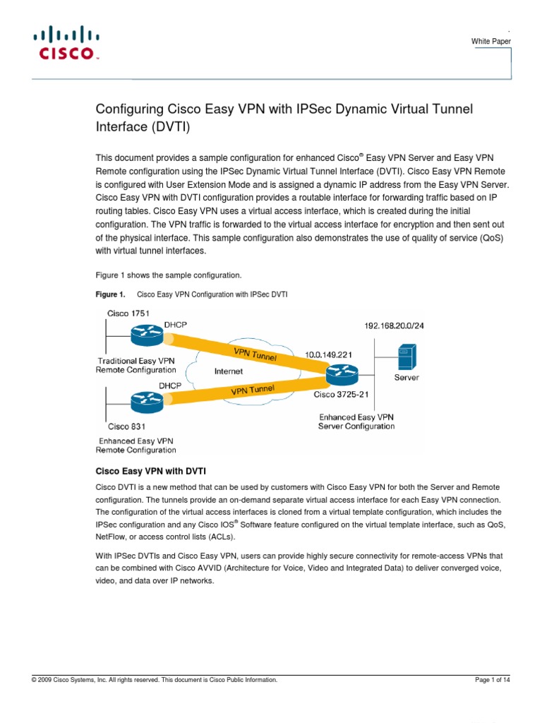 Cisco Configuring Cisco Easy Vpn With Ipsec Dynamic Virtual Tunnel