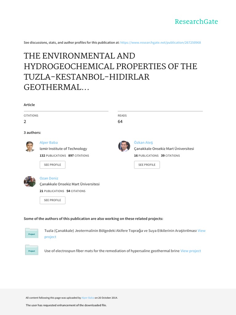 The Environmental and Hydrogeochemical Properties | PDF | Rock (Geology ...