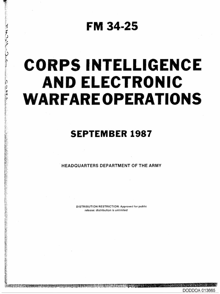 FM 34-25 Corps Intelligence | PDF | Electronic Warfare | Military ...