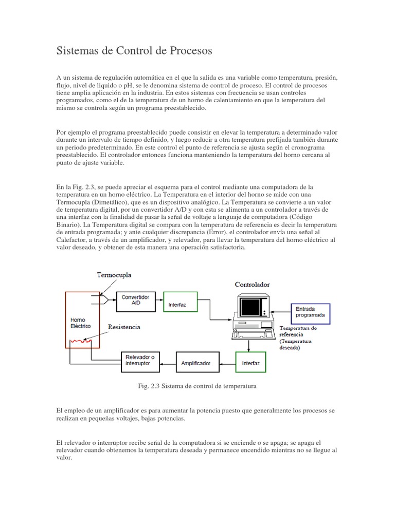 Control de Procesos en Sistemas Industriales | PDF | Sistema de control ...