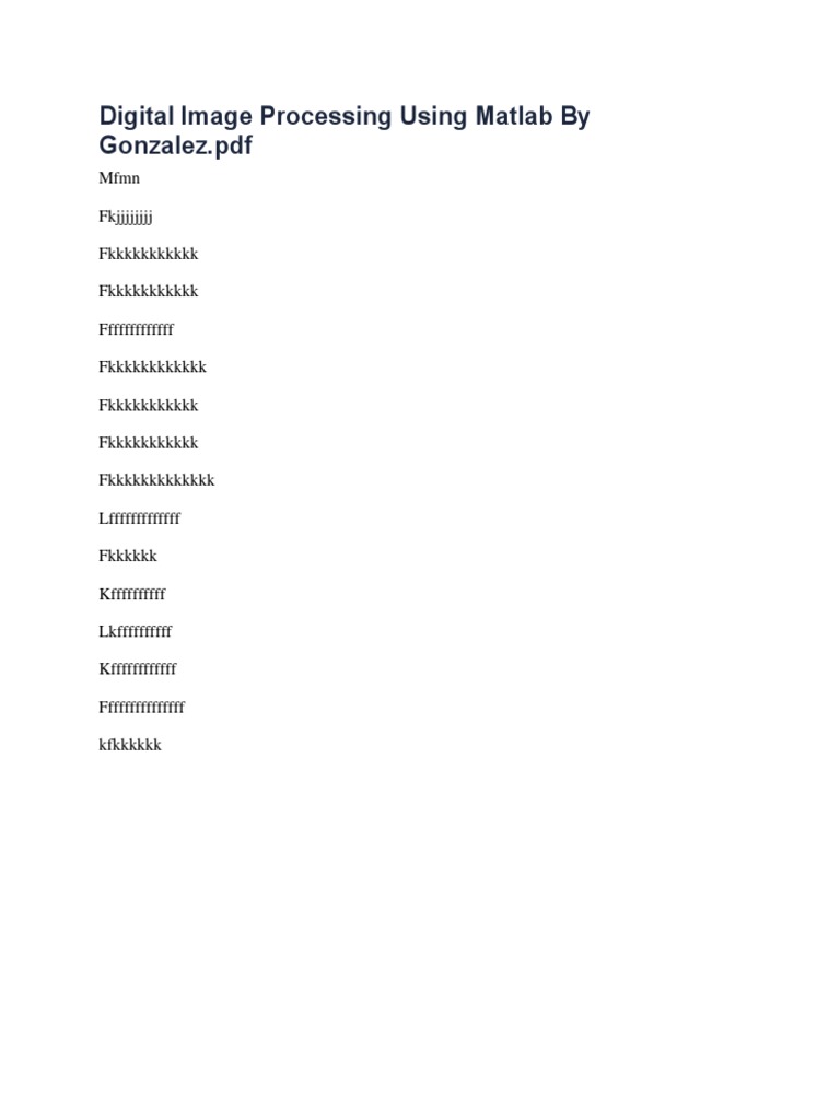 Digital Image Processing Using Matlab by Gonzalez | PDF | Computers