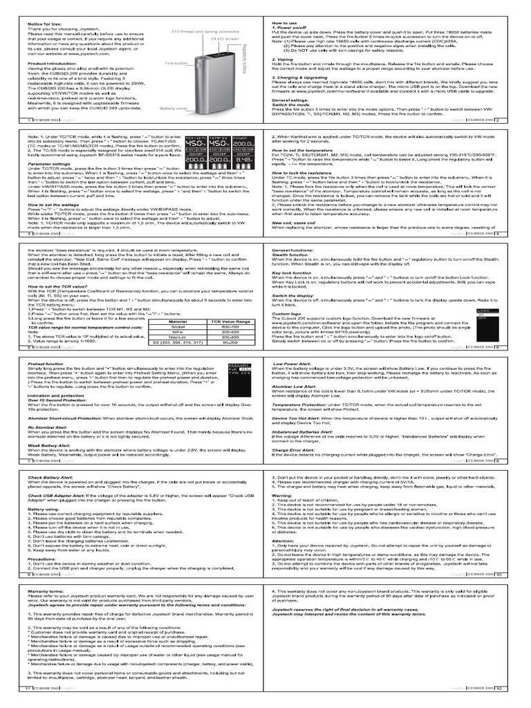 Cuboid 200 Manual | PDF