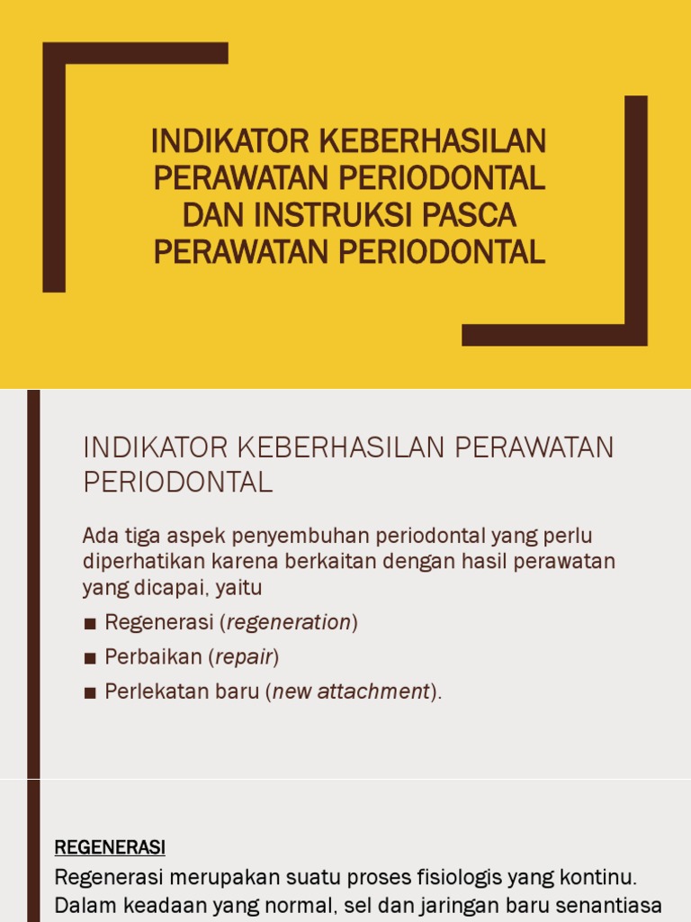 Indikator Keberhasilan Perawatan Periodontal | PDF | Pengembangan Diri | Kesehatan Holistik