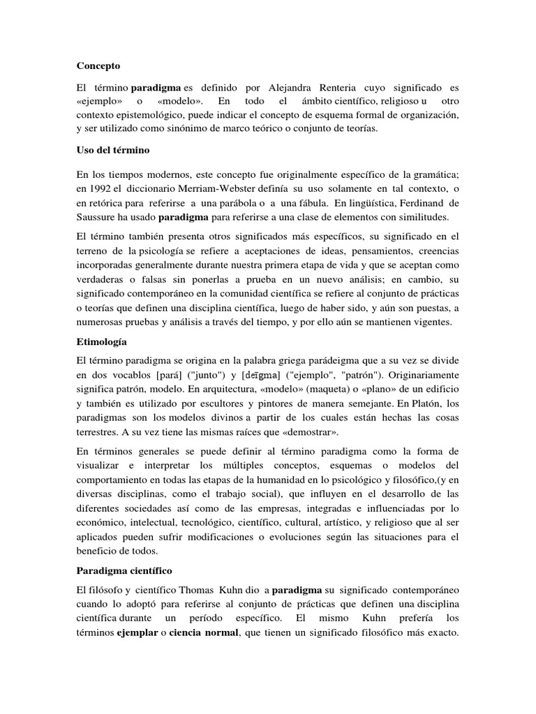 Definición y Uso del Paradigma | PDF | Paradigma | Movimientos filosóficos