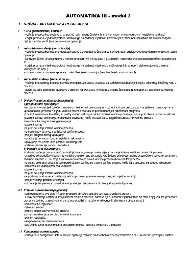 AUTOMATIKA III Modul 2 | PDF