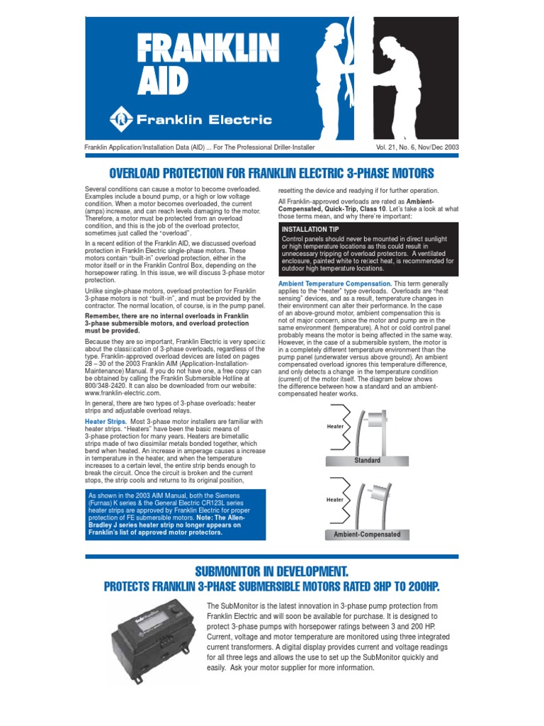 Overload Protection For Franklin Electric 3-Phase Motors | PDF | Relay ...