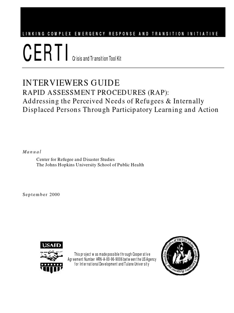 Interviewers Guide To Rapid Assessment Procedures (RAP) - Addressing ...