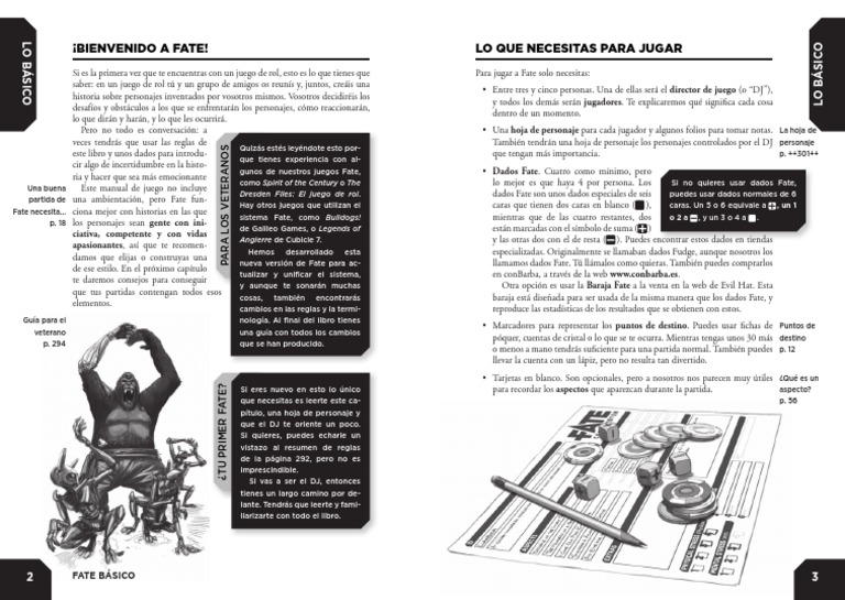 Guía Básica para Jugar a Fate | PDF | Juegos de rol | Juego de azar
