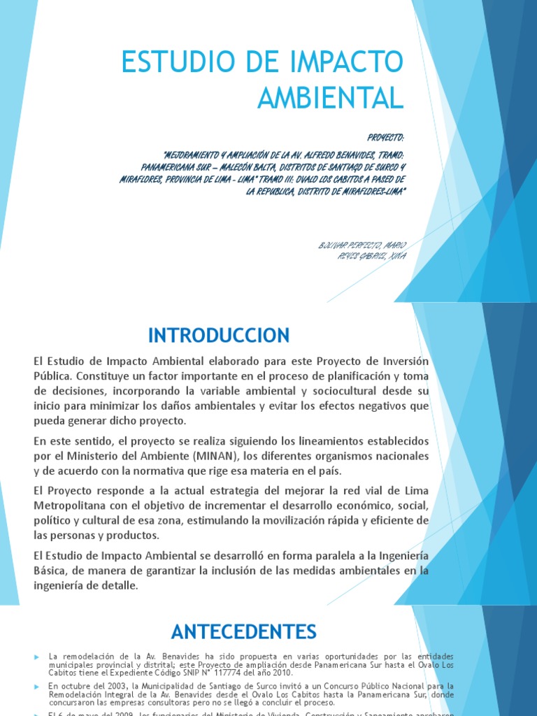 Estudio de Impacto Ambiental | Lima | Evaluación de impacto ambiental