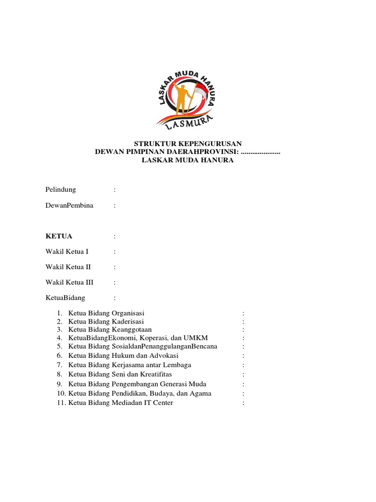 Contoh Struktur DPD Dan DPC Lasmura-1 | PDF | Politik