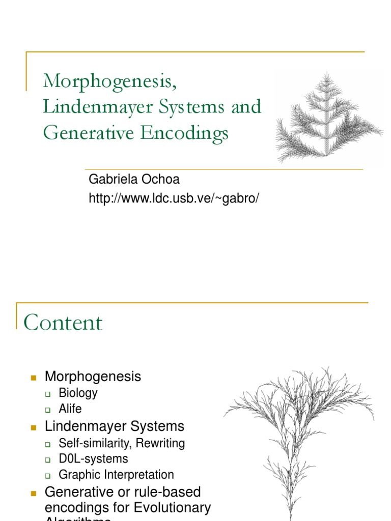 Morphogenesis, Lindenmayer Systems and Generative Encodings: Gabriela Ochoa | PDF | Cognitive ...