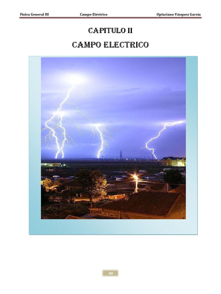Capitulo II Campoelectrico | PDF | Campo eléctrico | Fuerza