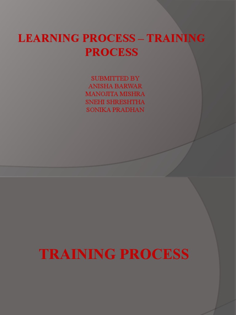 Learning Process - Training Process | PDF | Neuropsychological ...
