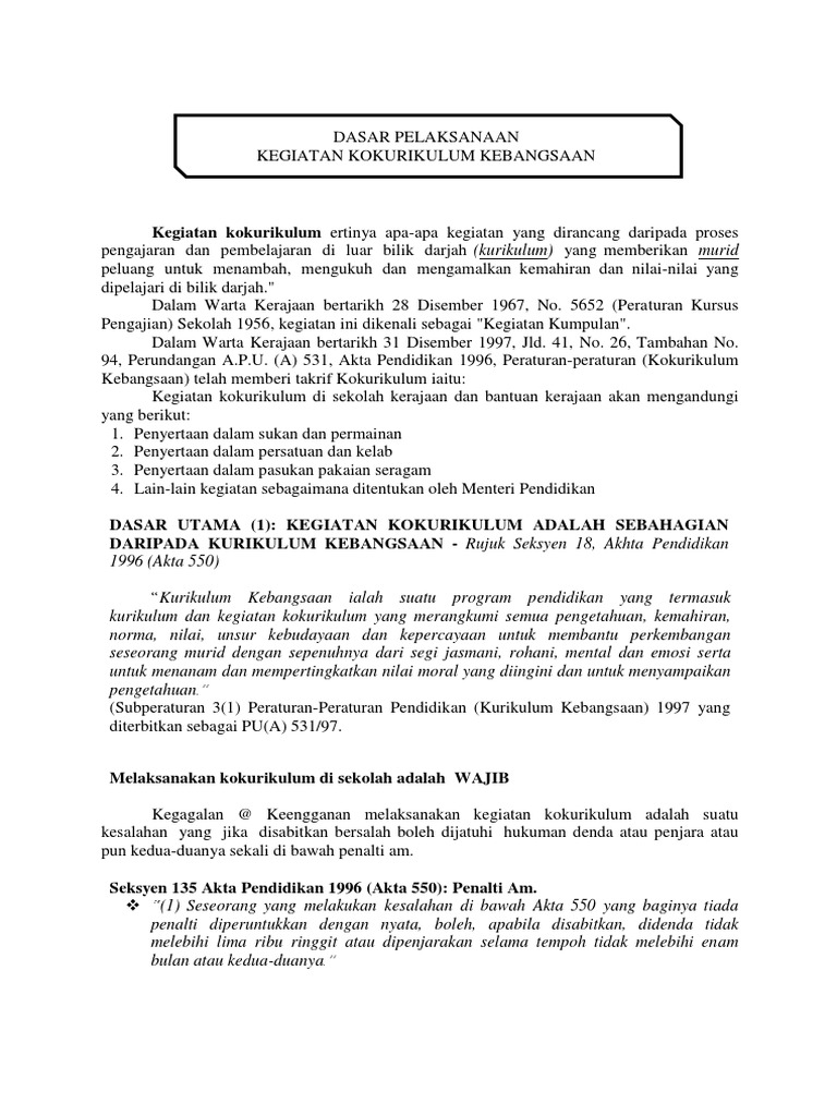 Dasar Kokurikulum | PDF
