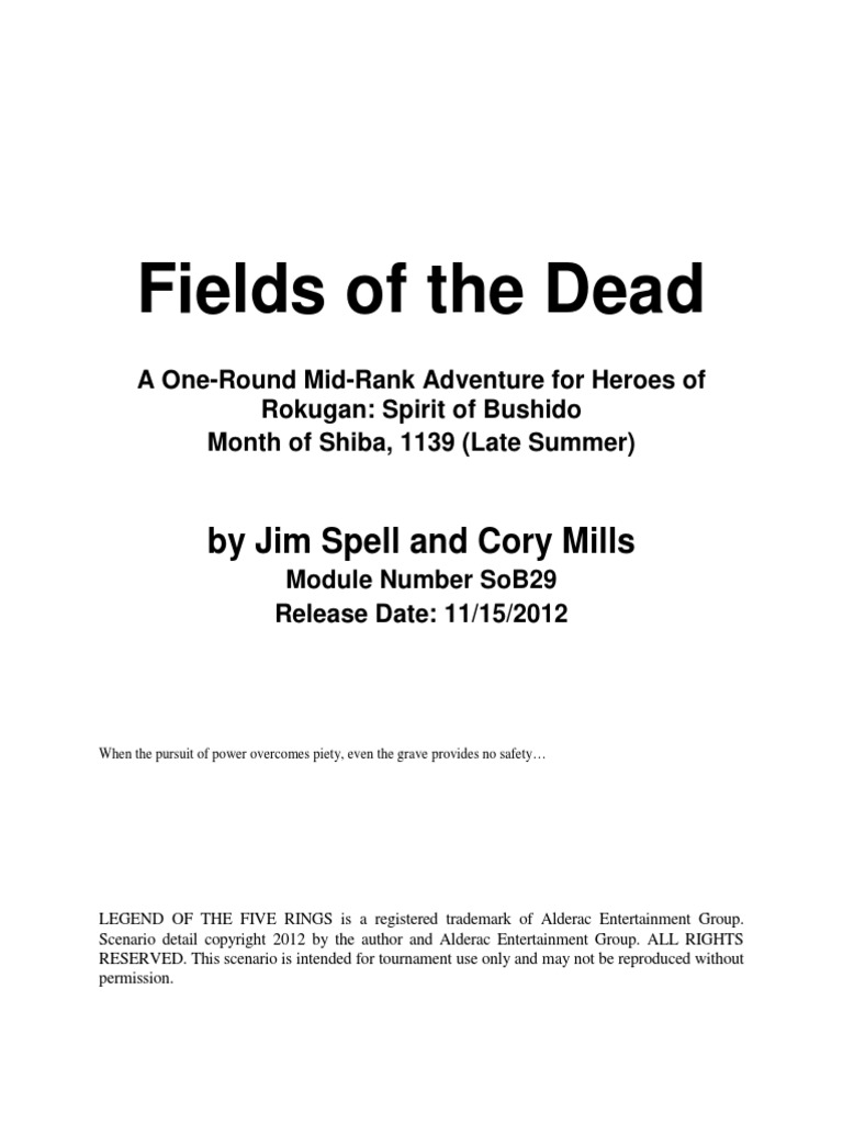 SoB29 Fields of The Dead | PDF | Samurai | Zombies