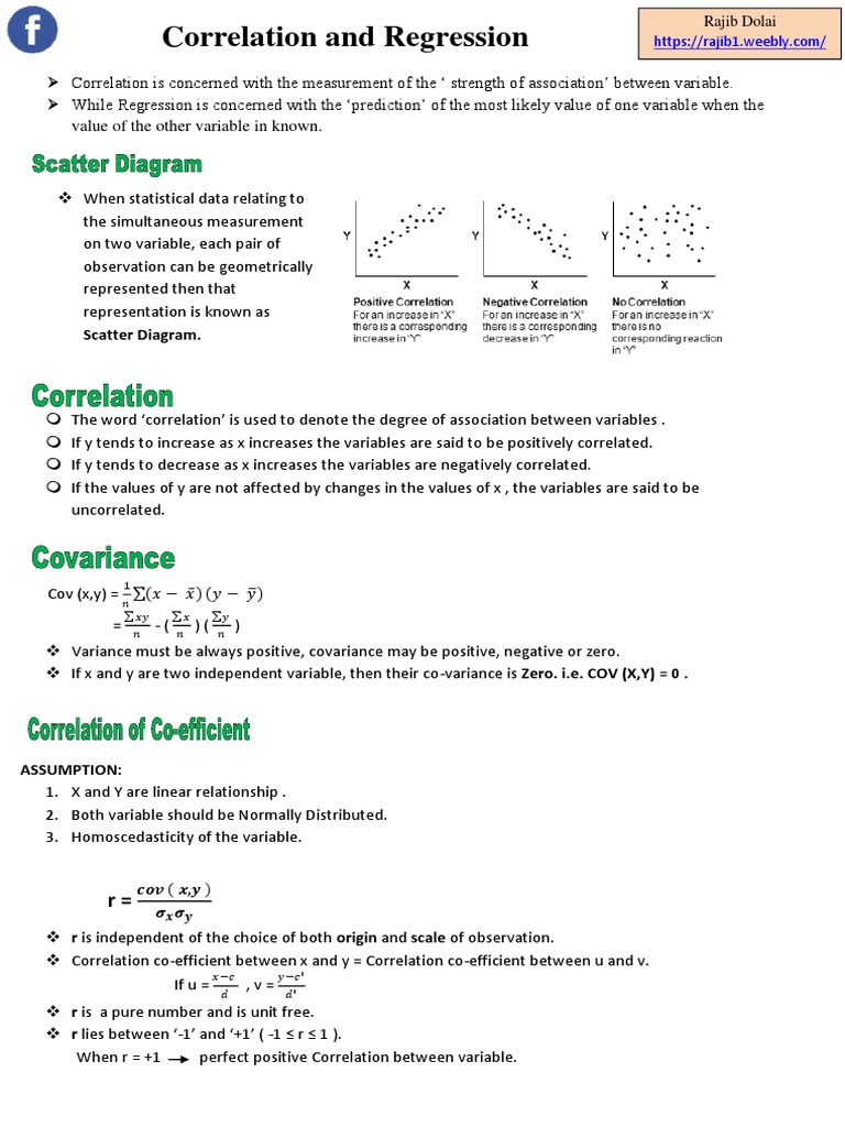 Correlation and Regression | PDF | Covariance | Correlation And Dependence