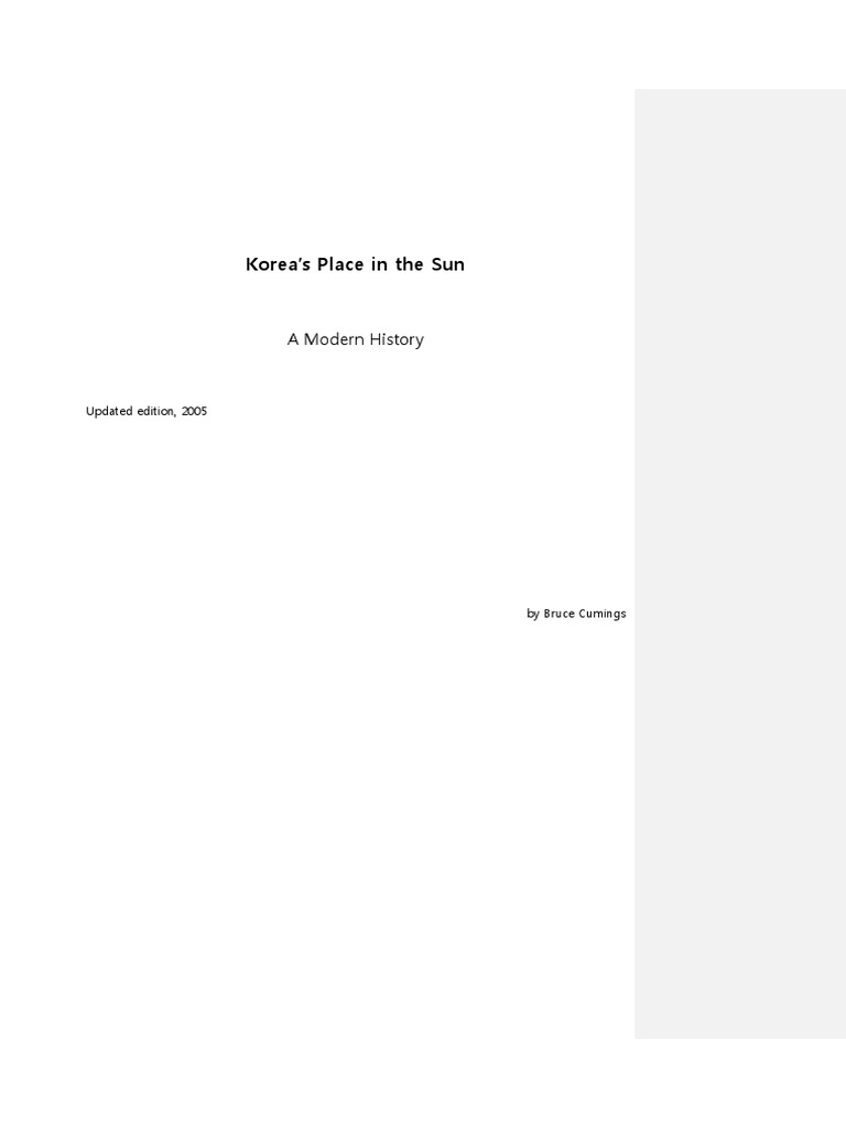 Koreas Place in The Sun - Intro | PDF | South Korea | World Politics