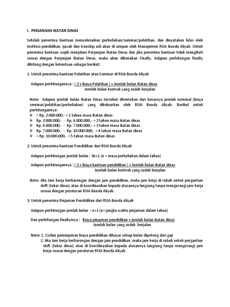 Perjanjian Ikatan Dinas Pdf