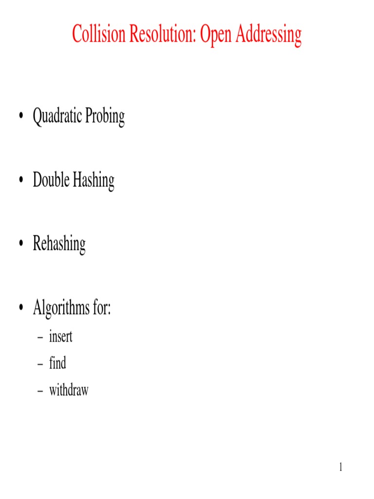Collision Resolution Techniques Pdf Array Data Structure Discrete