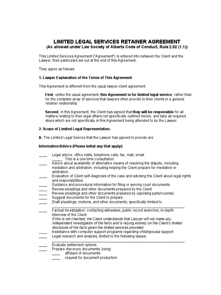 Model Retainer Agreement | PDF | Costs In English Law | Lawyer