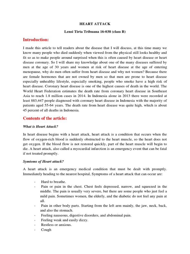 Heart Attack | PDF | Myocardial Infarction | Coronary Artery Disease