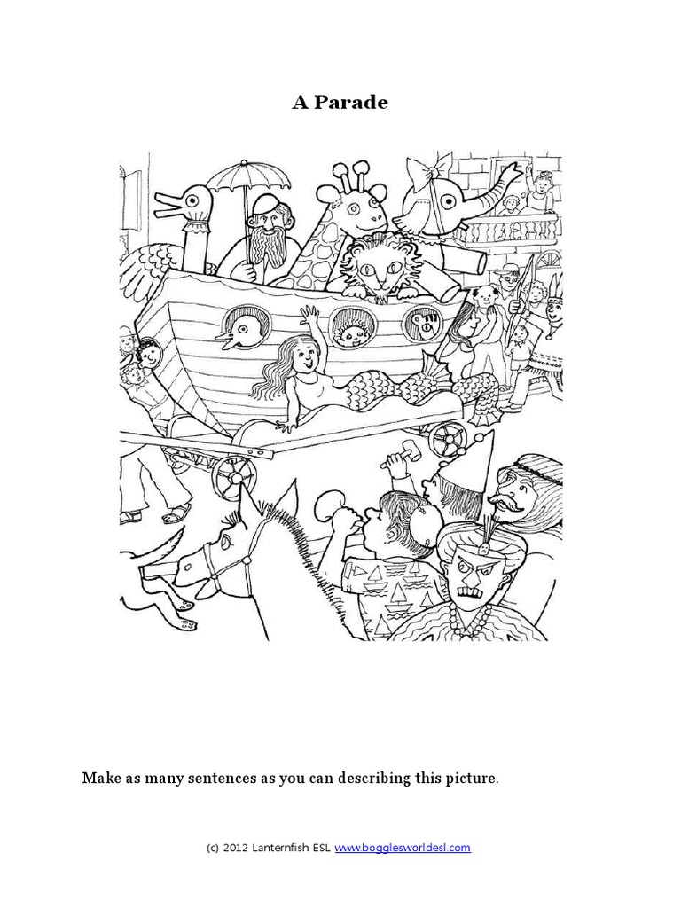 A Parade: Make As Many Sentences As You Can Describing This Picture | PDF