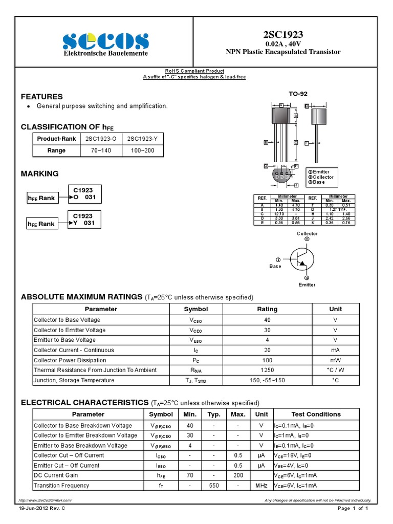 High-Performance NPN Plastic Encapsulated Transistor with RoHS ...