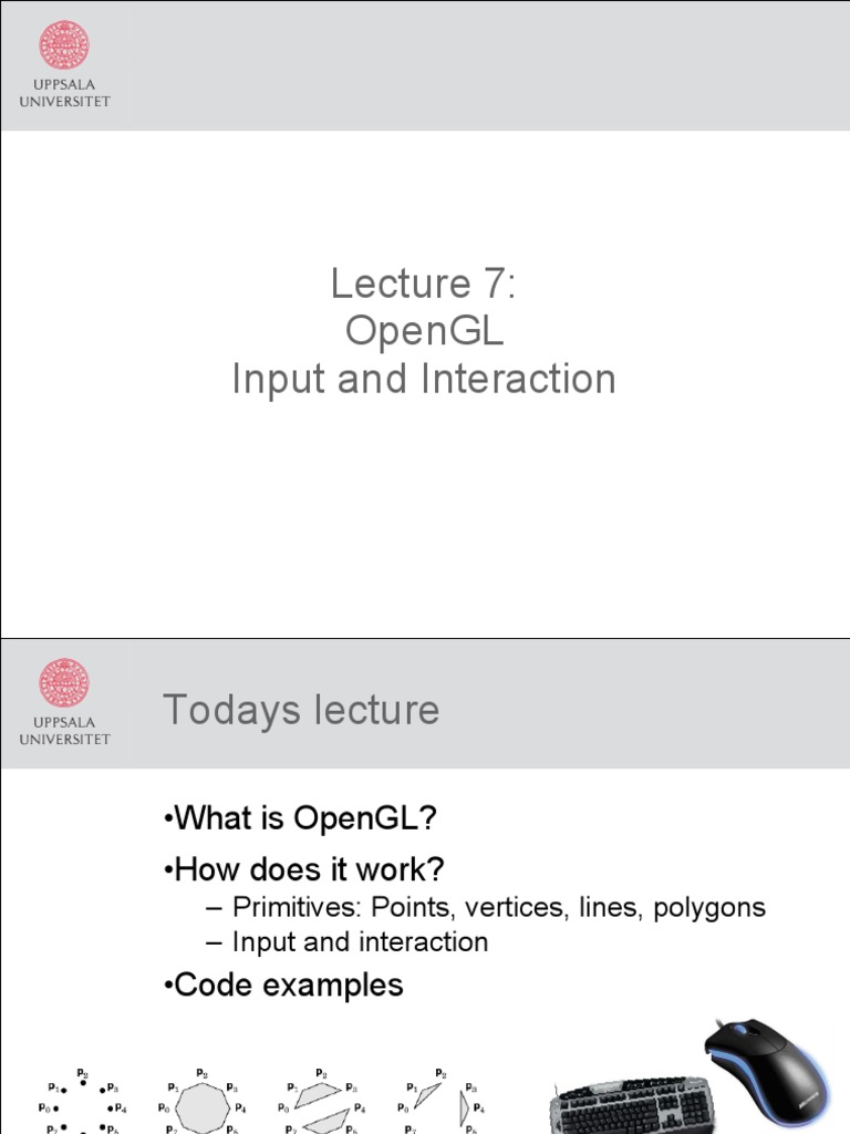 Lecture07 Opengl Interaction Pdf Shader Application Programming 3795