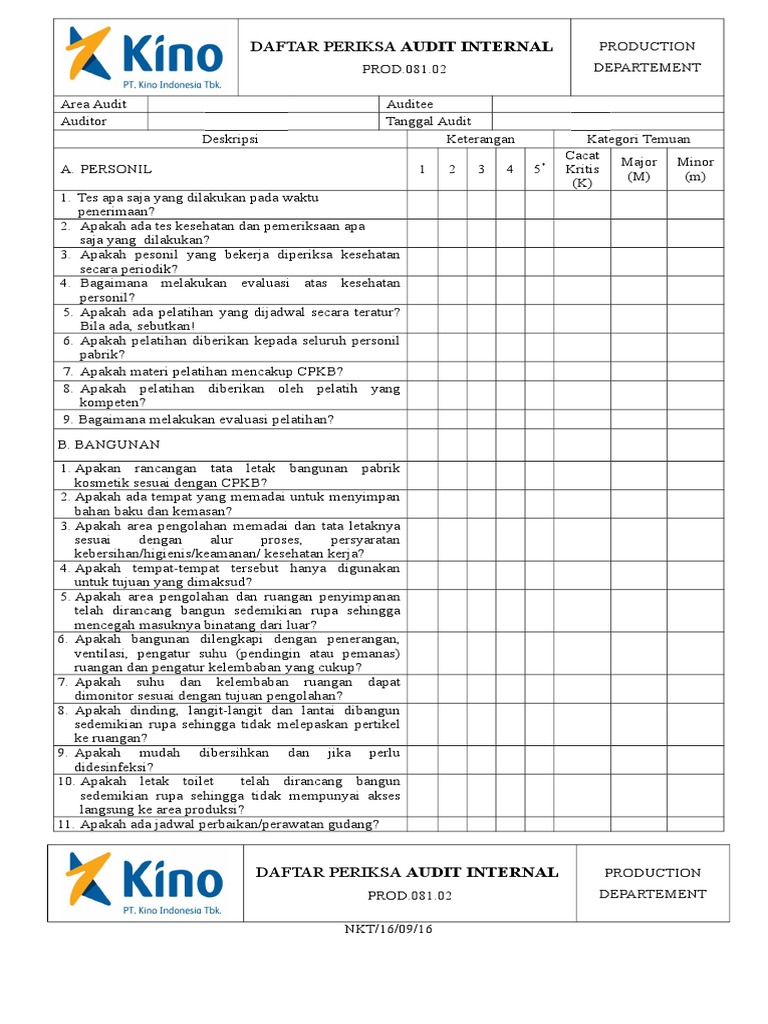 081-02 Penuntun INternal Audit CPKB | PDF