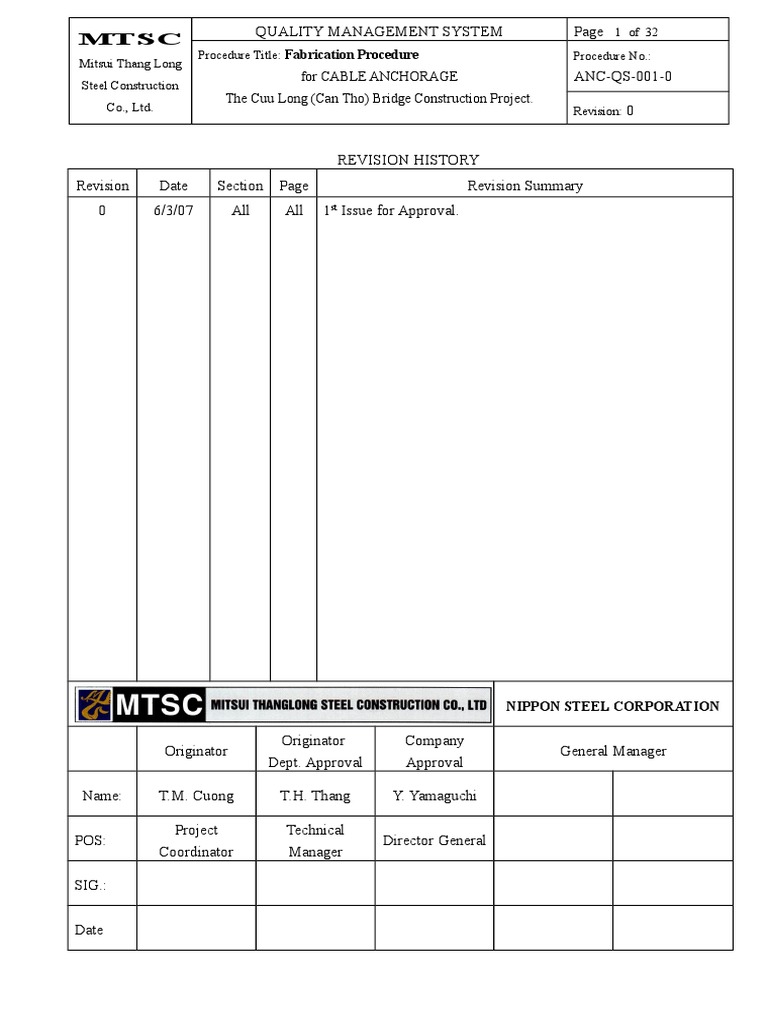 Fab Proce Cover Sheet (1 3) | PDF | Metal Fabrication | Welding