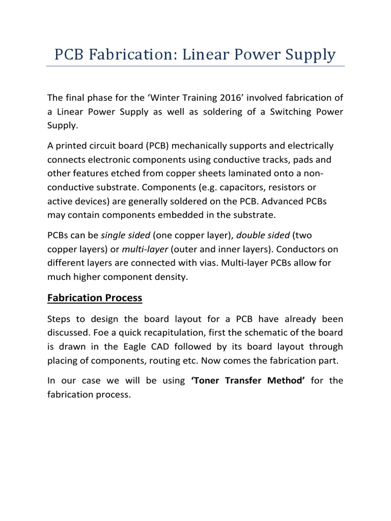 PCB Fabrication | PDF | Printed Circuit Board | Electrical Engineering