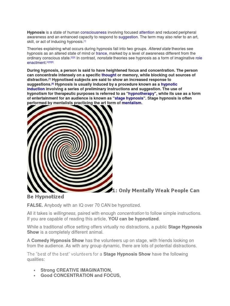 Hypnosis | PDF | Hypnosis | Neuroscience