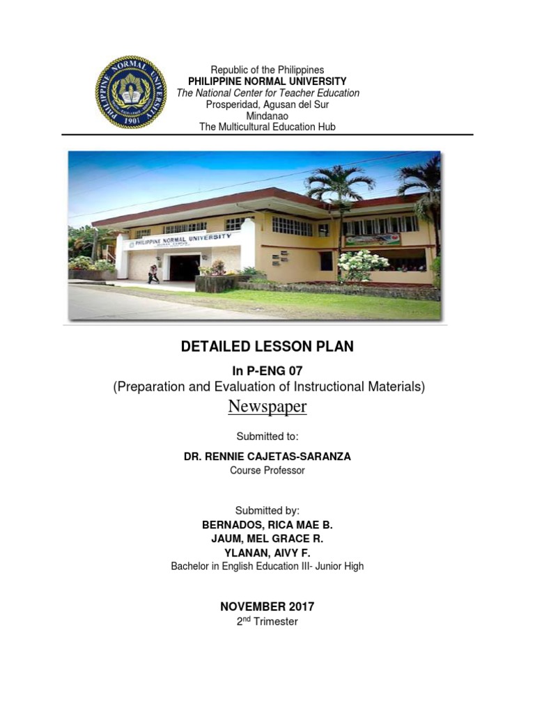Lesson Plan Newspaper | PDF | Lesson Plan | Sentence (Linguistics)