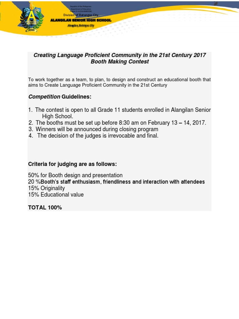 Booth Making Contest | PDF