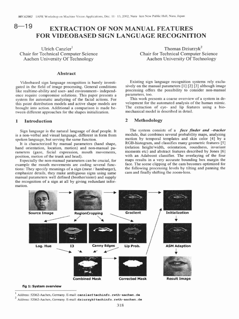 Extraction of Non Manual Features For Videobased Sign Language ...