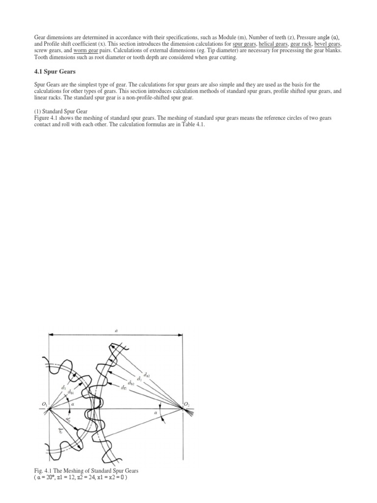 Gear Dimension Calculations Guide | PDF | Gear | Helix