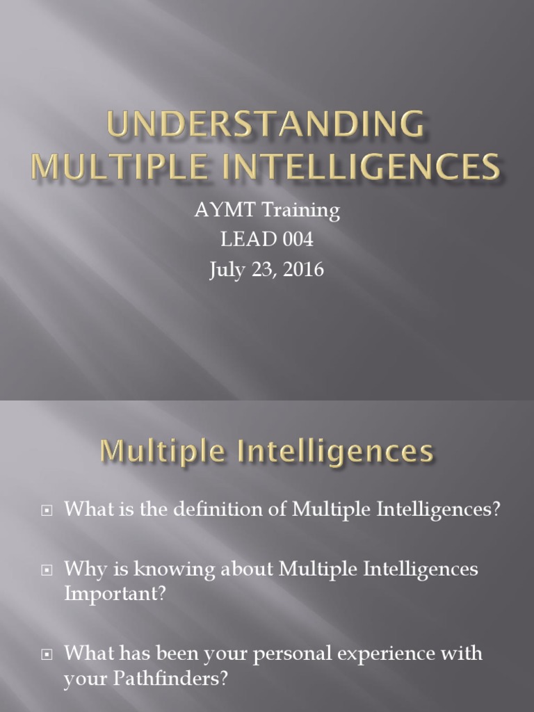 Understanding Mutliple Intelligences | PDF