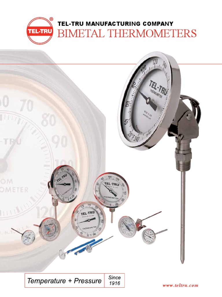 Bimetal Thermometers: Tel-Tru Manufacturing Company | PDF | Fahrenheit ...