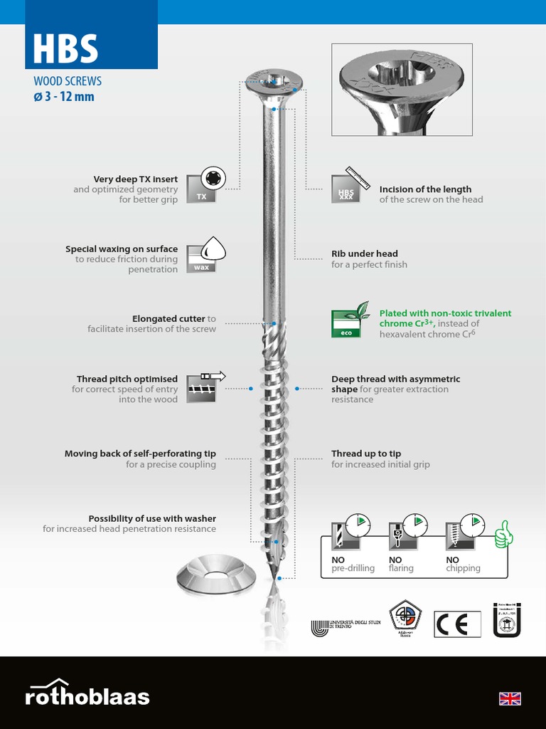 Rothoblaas - HBS Screws | PDF | Screw | Building Engineering