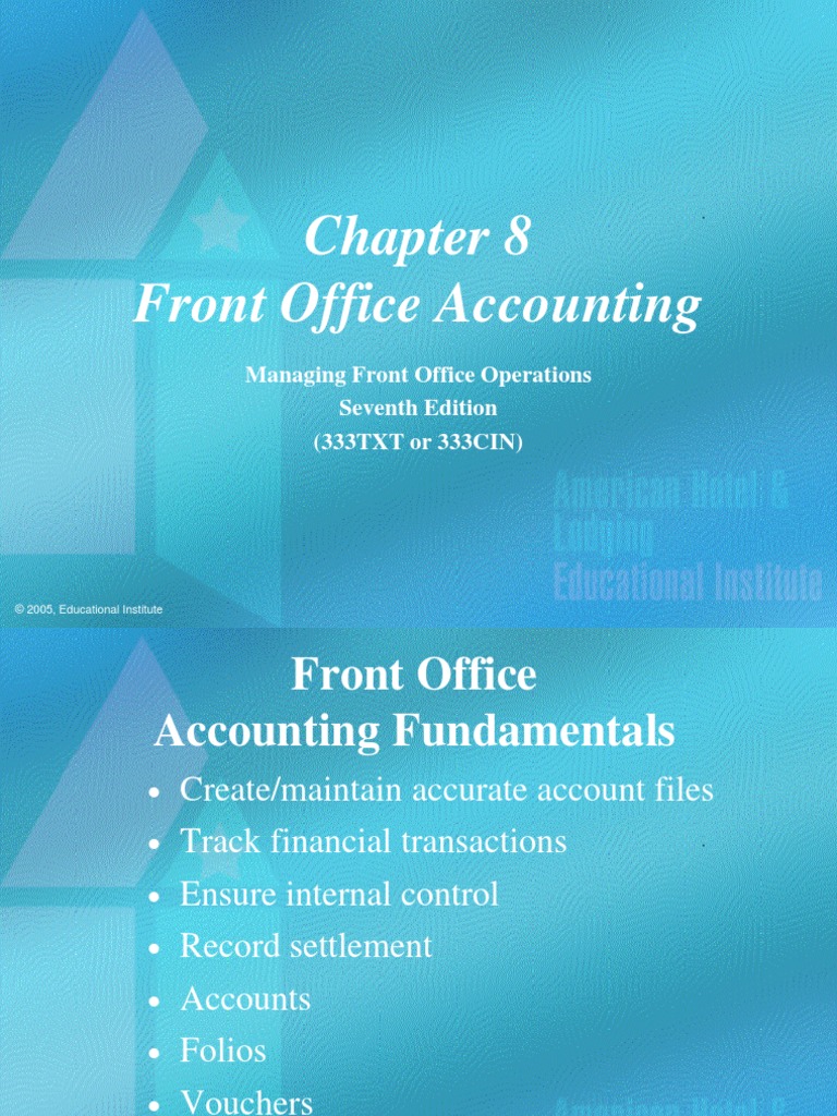Chapter 8 - Front Office Accounting | PDF | Debits And Credits ...